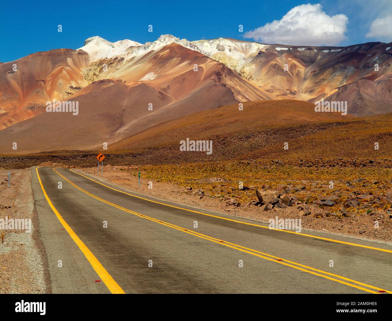Beautiful landscape on the road Ruta 23 from San Pedro de Atacama to ...