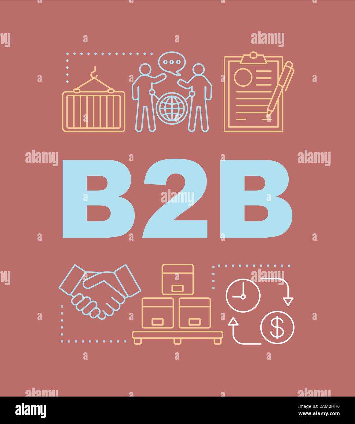 B2B word concepts banner. Commerce with sale for business. Presentation ...