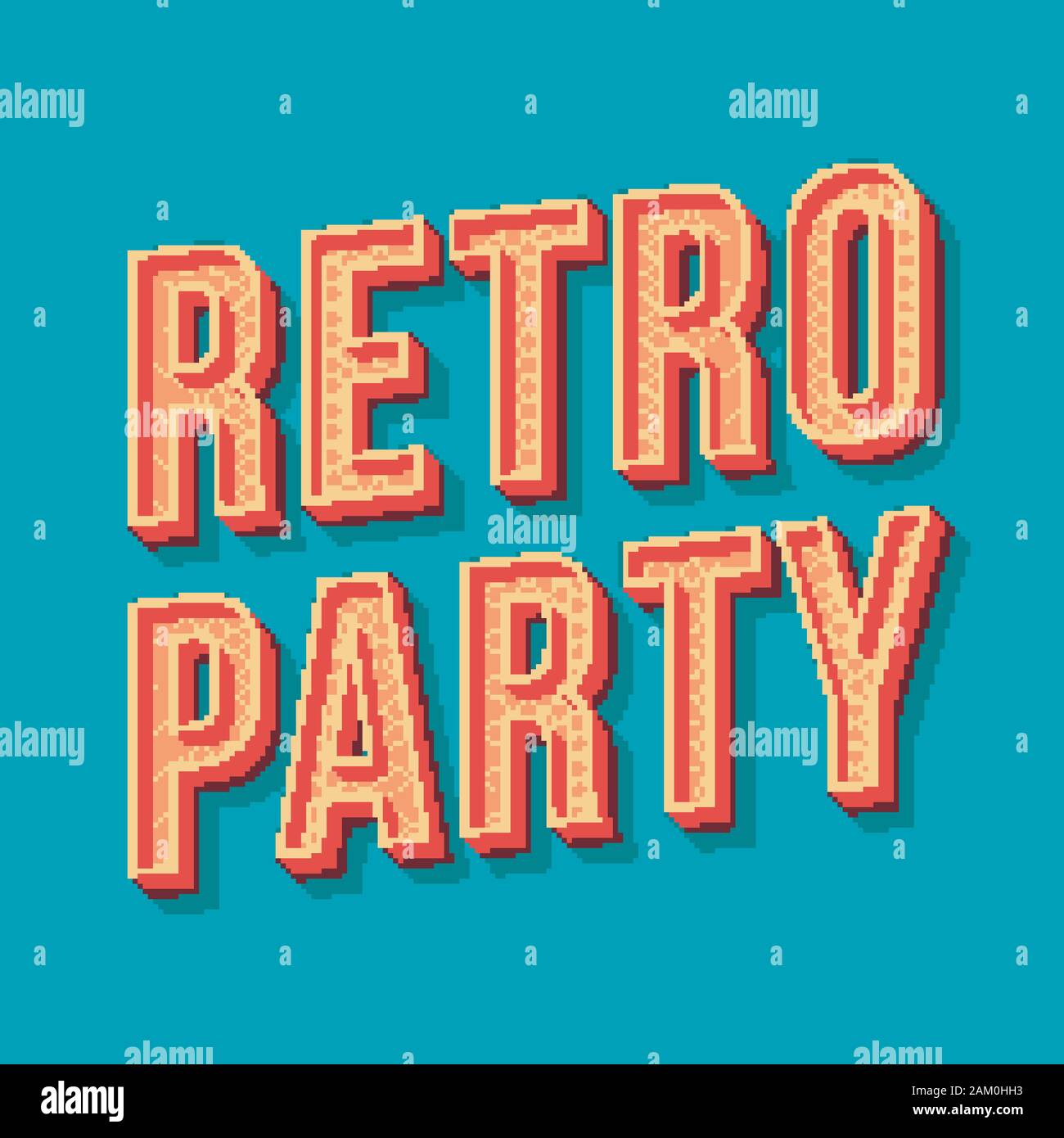 Retro party vintage 3d vector lettering. Retro bold font, typeface. Pop ...