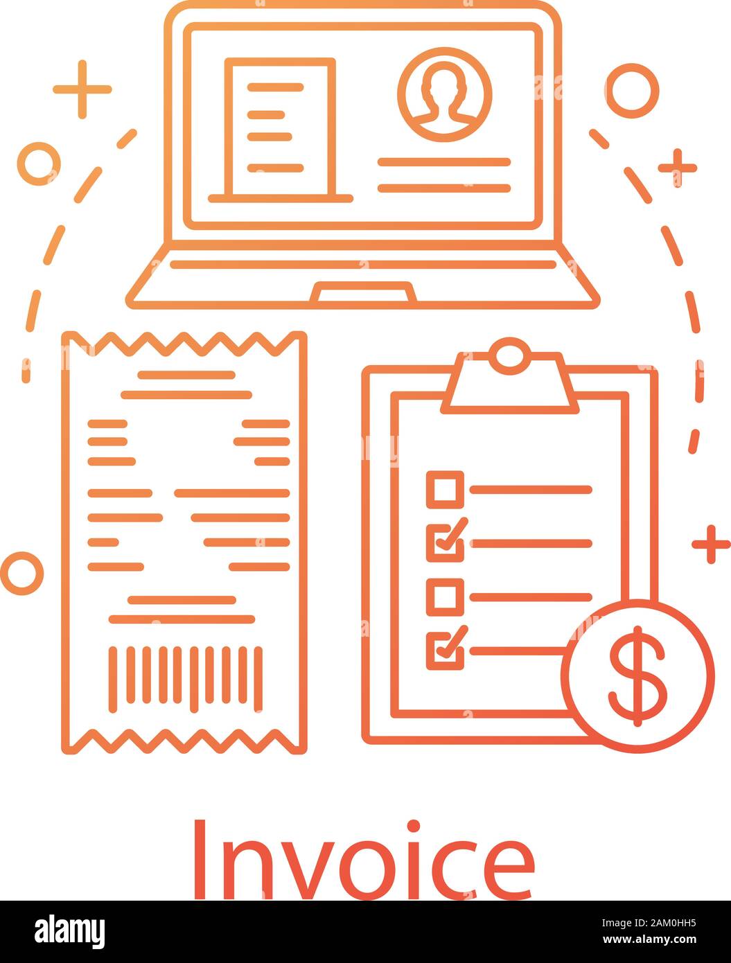 Invoice concept icon. Commercial document idea thin line illustration ...