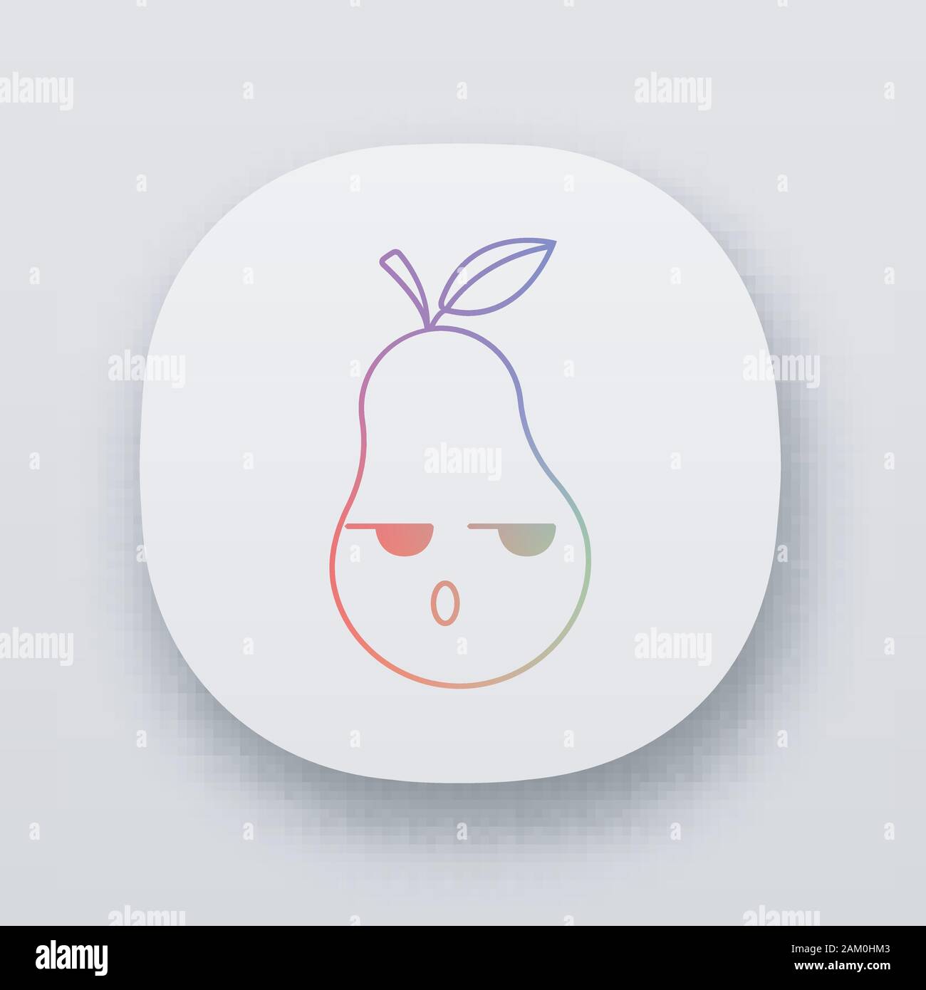 Pear cute kawaii app character. Serious fruit with smiling face ...