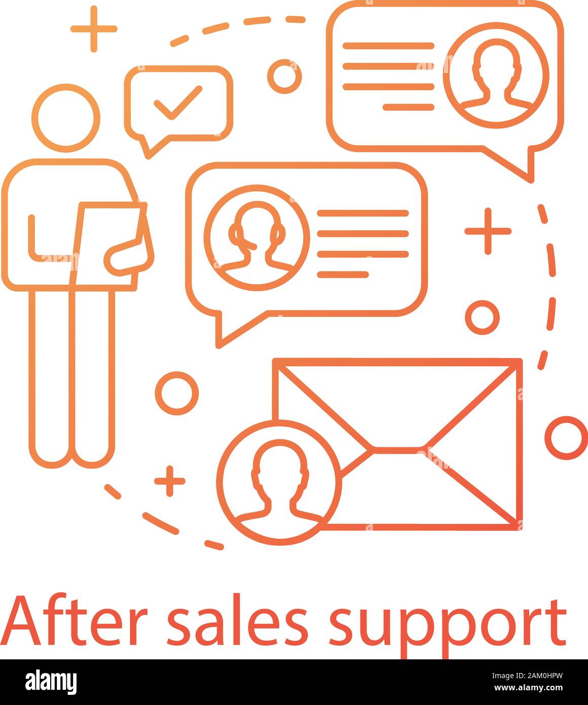After sales support concept icon. Help desk service idea thin line ...
