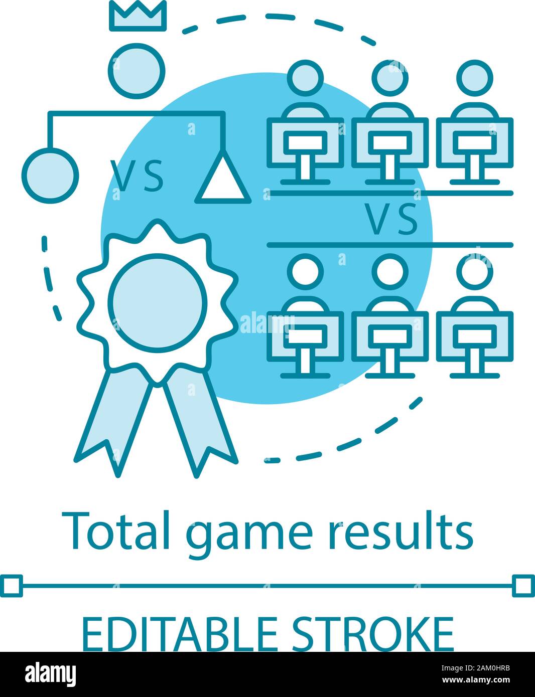 Total game result concept icon. Esports championship. Team competition ...