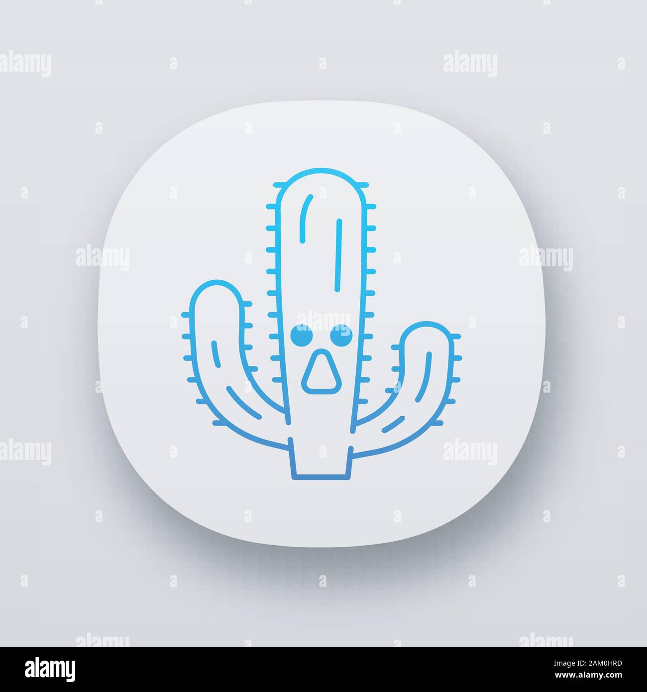 Elephant cactus app icon. Pachycereus with astonished face. Wild cacti ...
