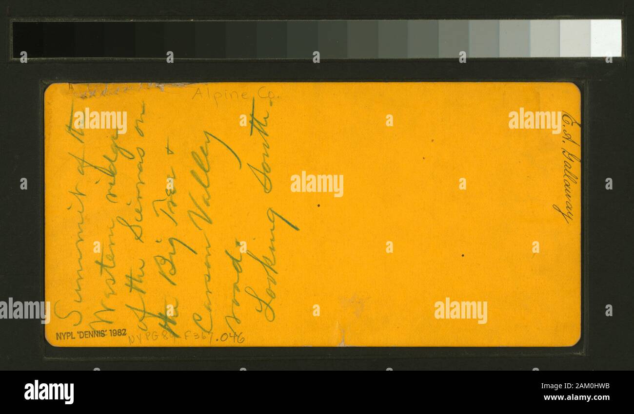 Summit of the western ridge of the Sierras, on the Big Tree and Carson ...