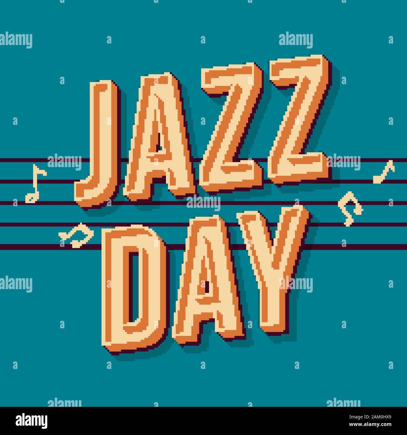 Jazz day vintage 3d vector lettering. Retro bold font, typeface. Pop ...