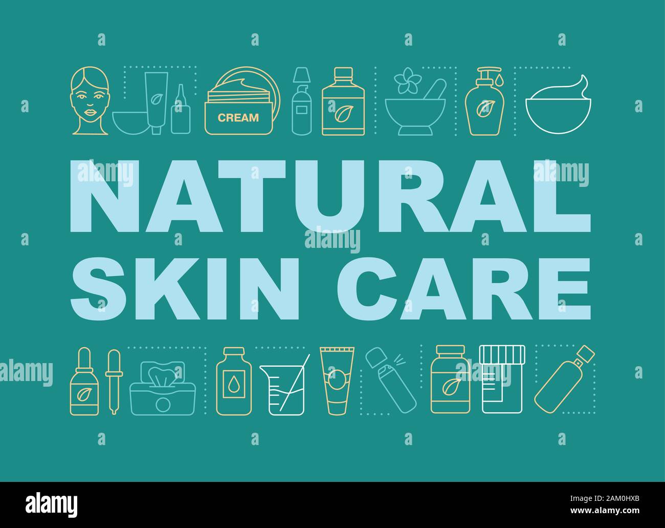 Organic cosmetics word concepts banner. Natural skin care. Presentation ...