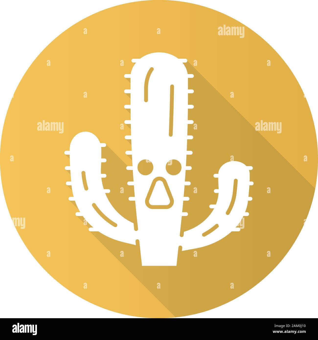 Elephant cactus flat design long shadow glyph icon. Pachycereus with ...