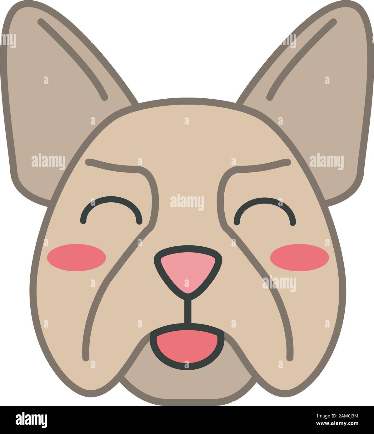 French Bulldog cute kawaii vector character. Dog with smiling muzzle ...