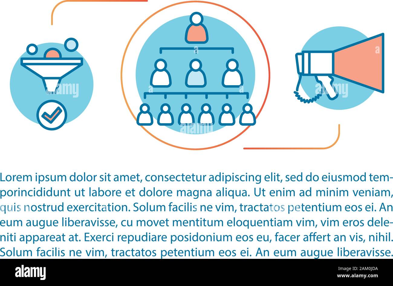 Skills and knowledge article page vector template. Company structure ...