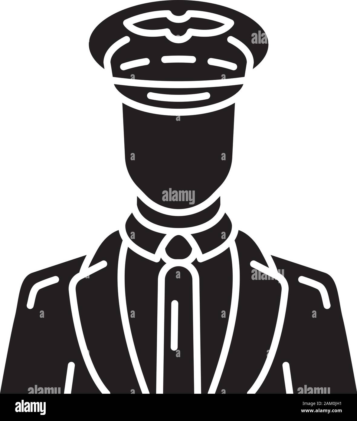 Pilot glyph icon. Aircraft control. Airplane team. Plane worker. Jet ...