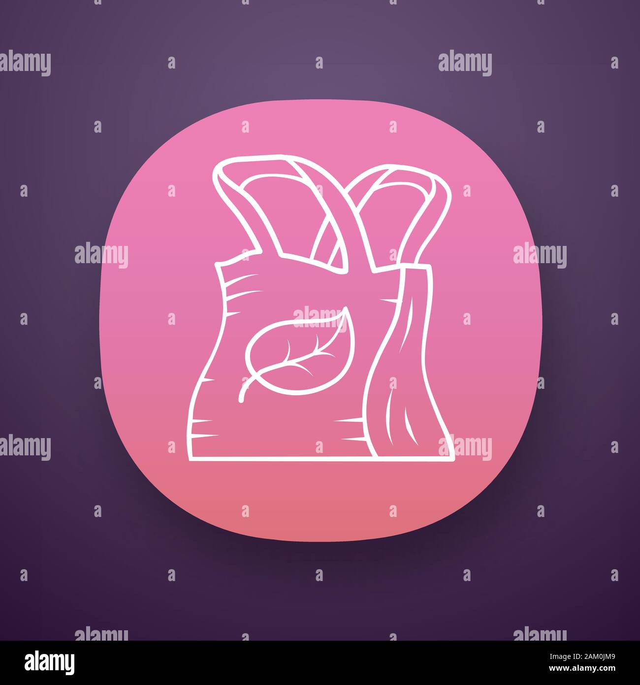 Eco bag app icon. UI/UX user interface. Reusable, recycle textile ...