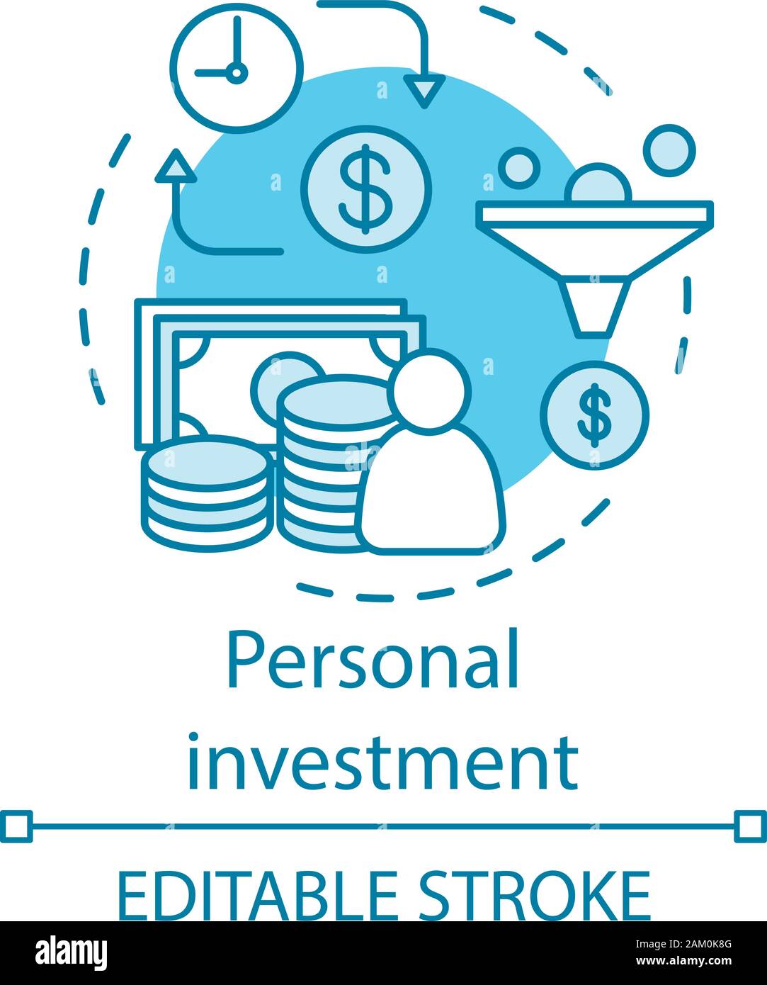 Personal investment concept icon. Management. Asset performance ...