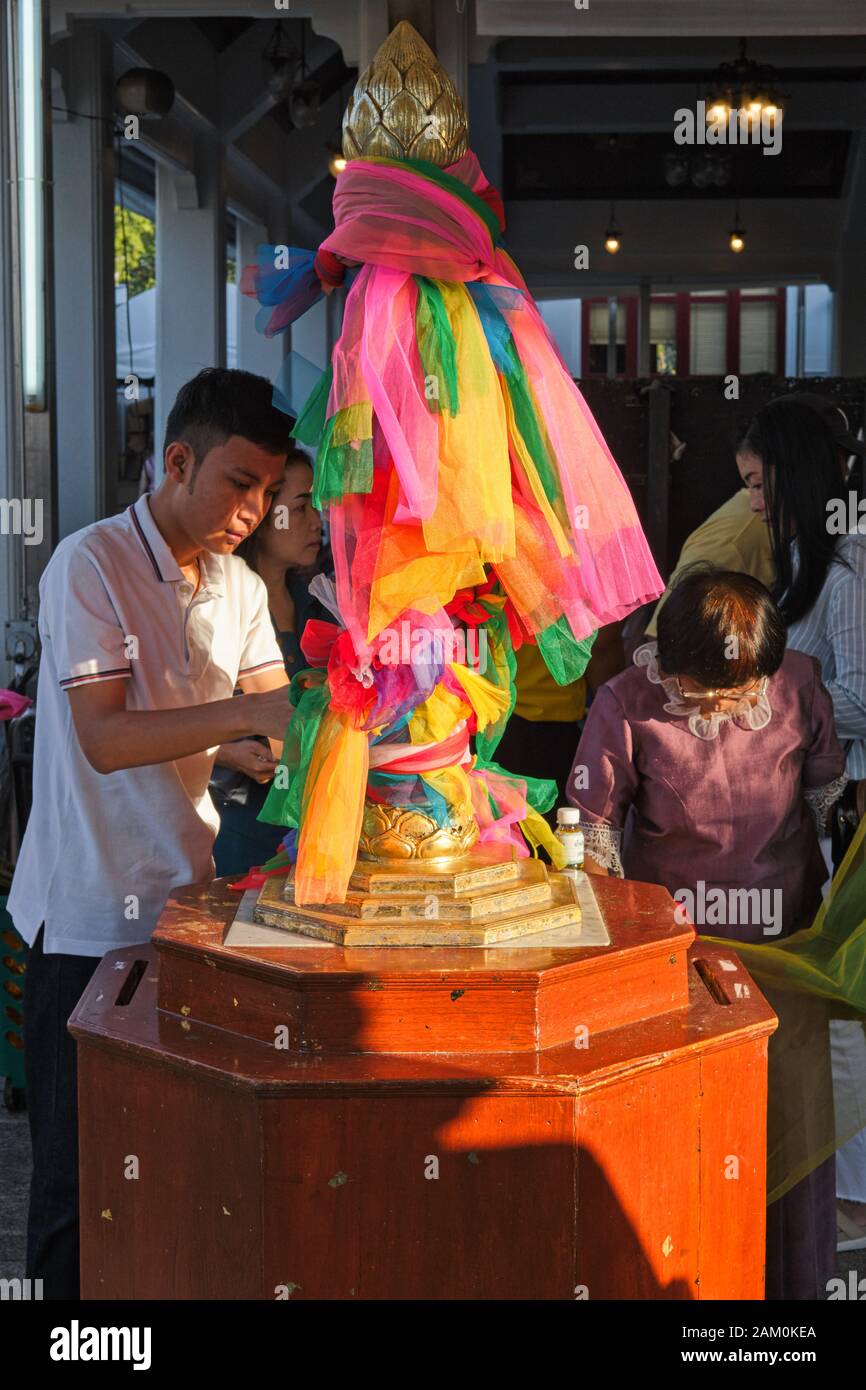 Outside Lak Mueang (City Pillar Shrine) in Bangkok, Thailand ...