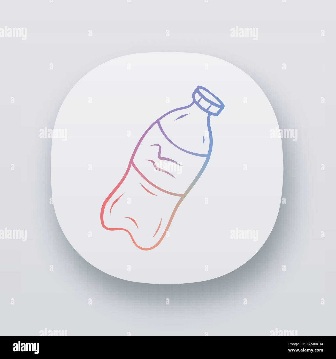 Plastic bottle app icon. Recycle, disposable material. Reusable bottle ...