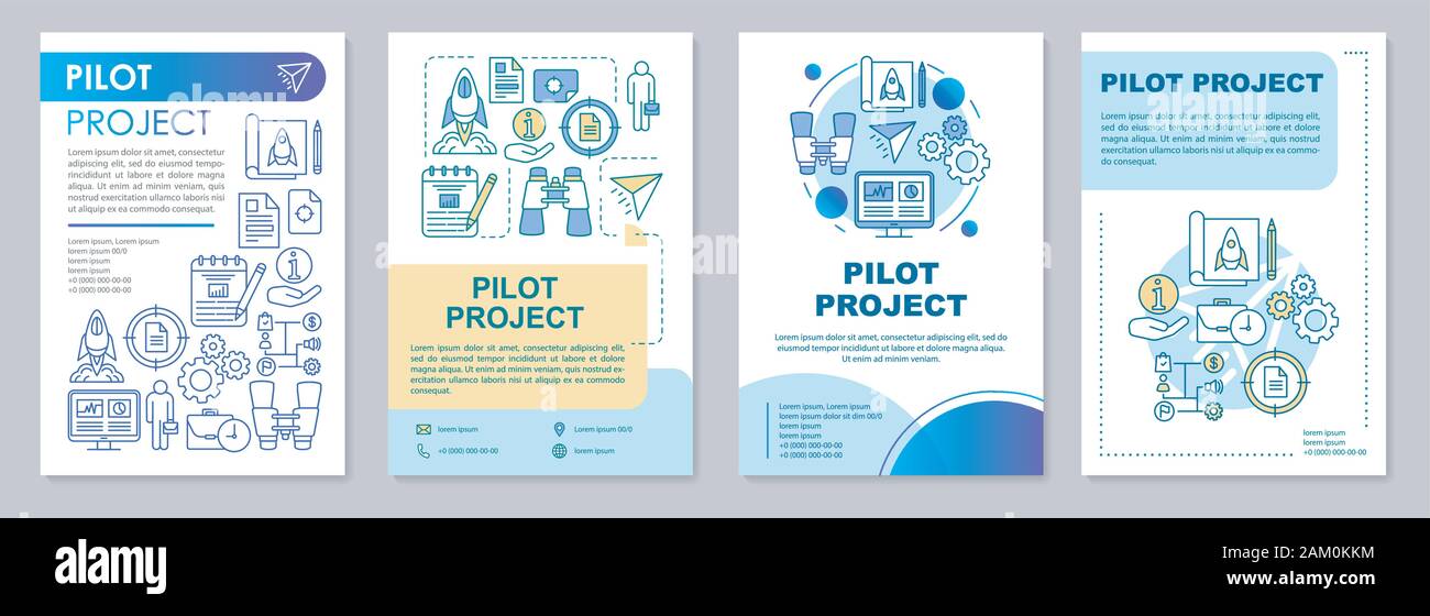 Pilot project brochure template layout. Startup. MVP. Flyer, booklet ...