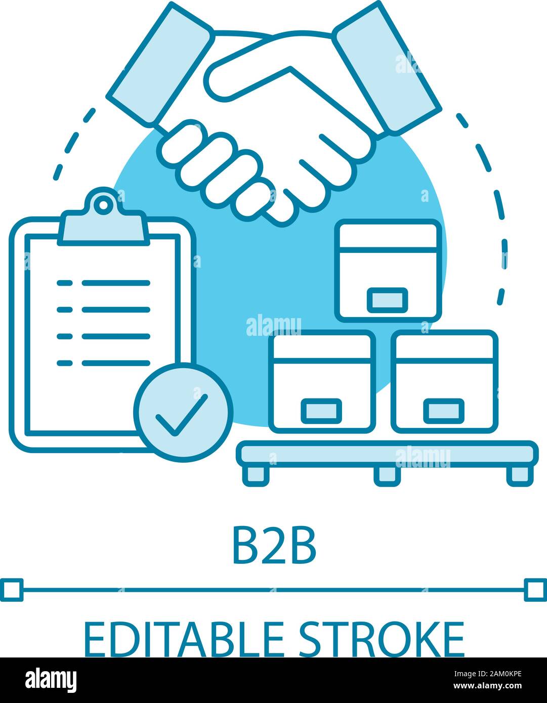 B2B concept icon. Commercial relationship idea thin line illustration ...