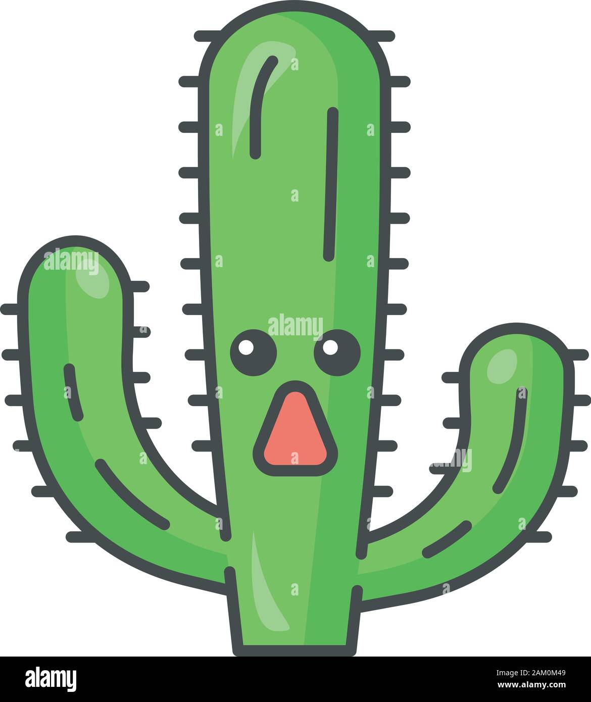 Elephant cactus pringlei cute kawaii vector character. Pachycereus with ...