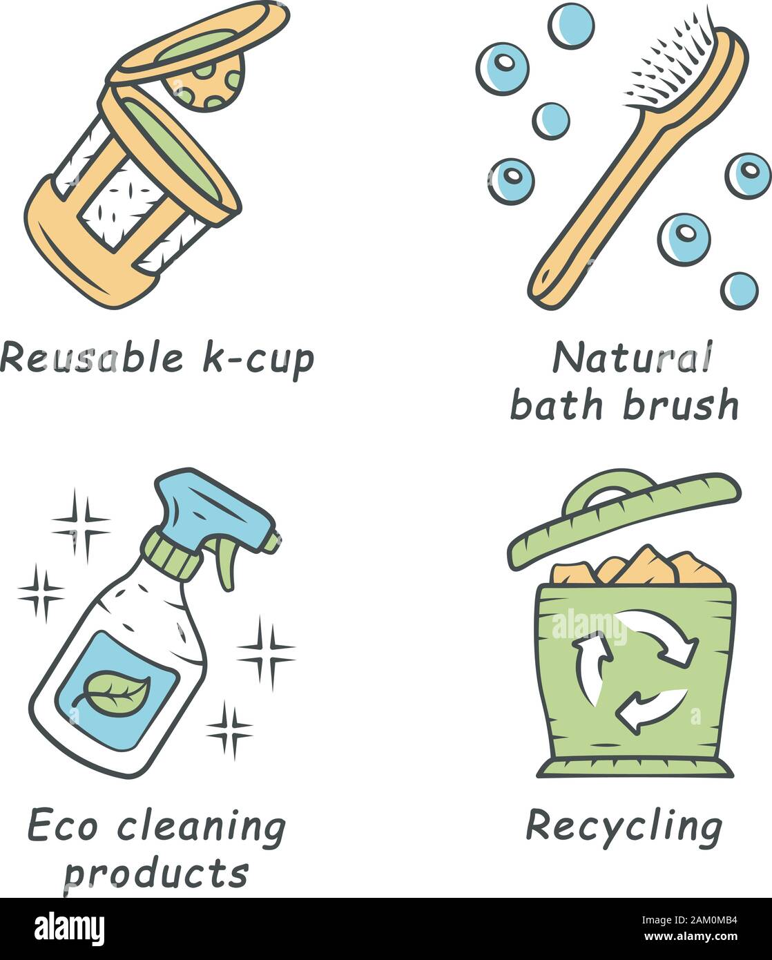 Recycling items drawing icons hi-res stock photography and images - Alamy