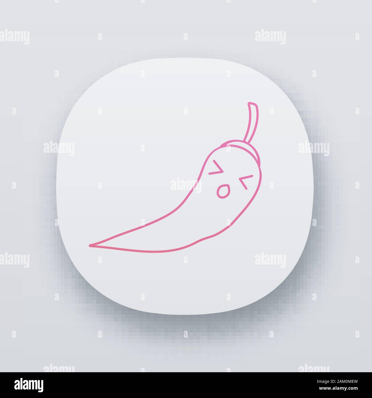 Chilli cute kawaii app character. Persevere vegetable with dizzy face ...