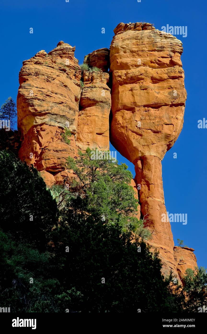 A portrait photo of a rock formation in Fay Canyon called Fay's Child ...