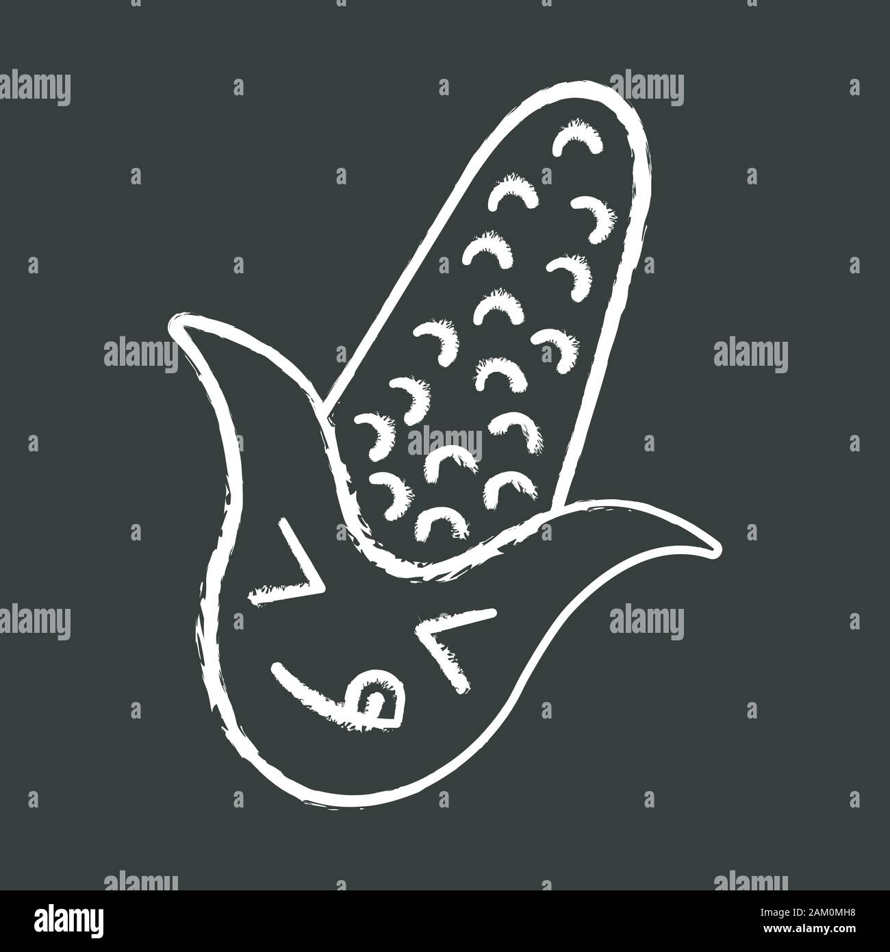 Corn cute kawaii chalk character. Happy vegetable with stuck out tongue ...