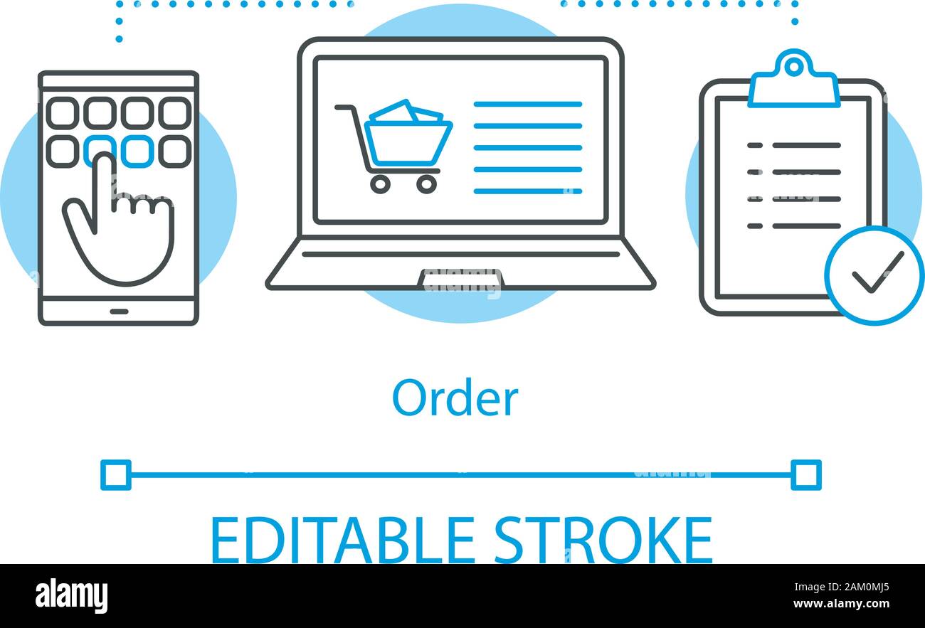 Order concept icon. Deal making idea thin line illustration. Online ...
