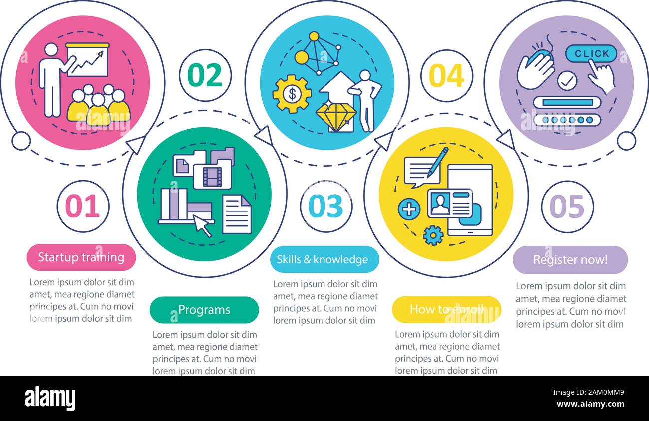 Startup education vector infographic template. Business presentation design elements. Data ...