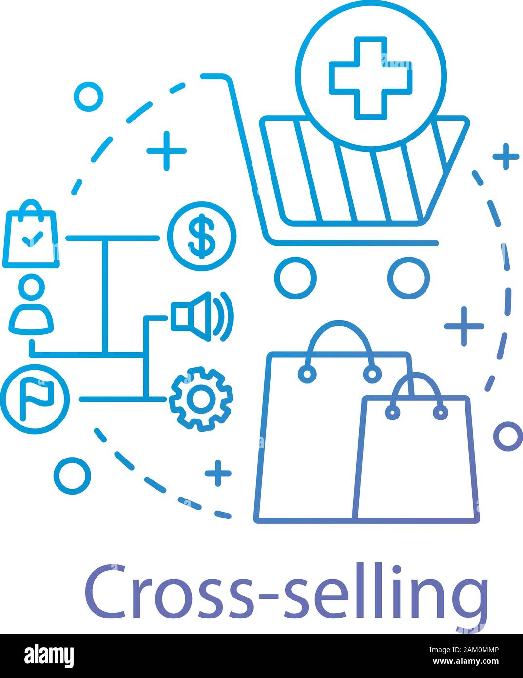 Cross-selling concept icon. Sale method idea thin line illustration ...