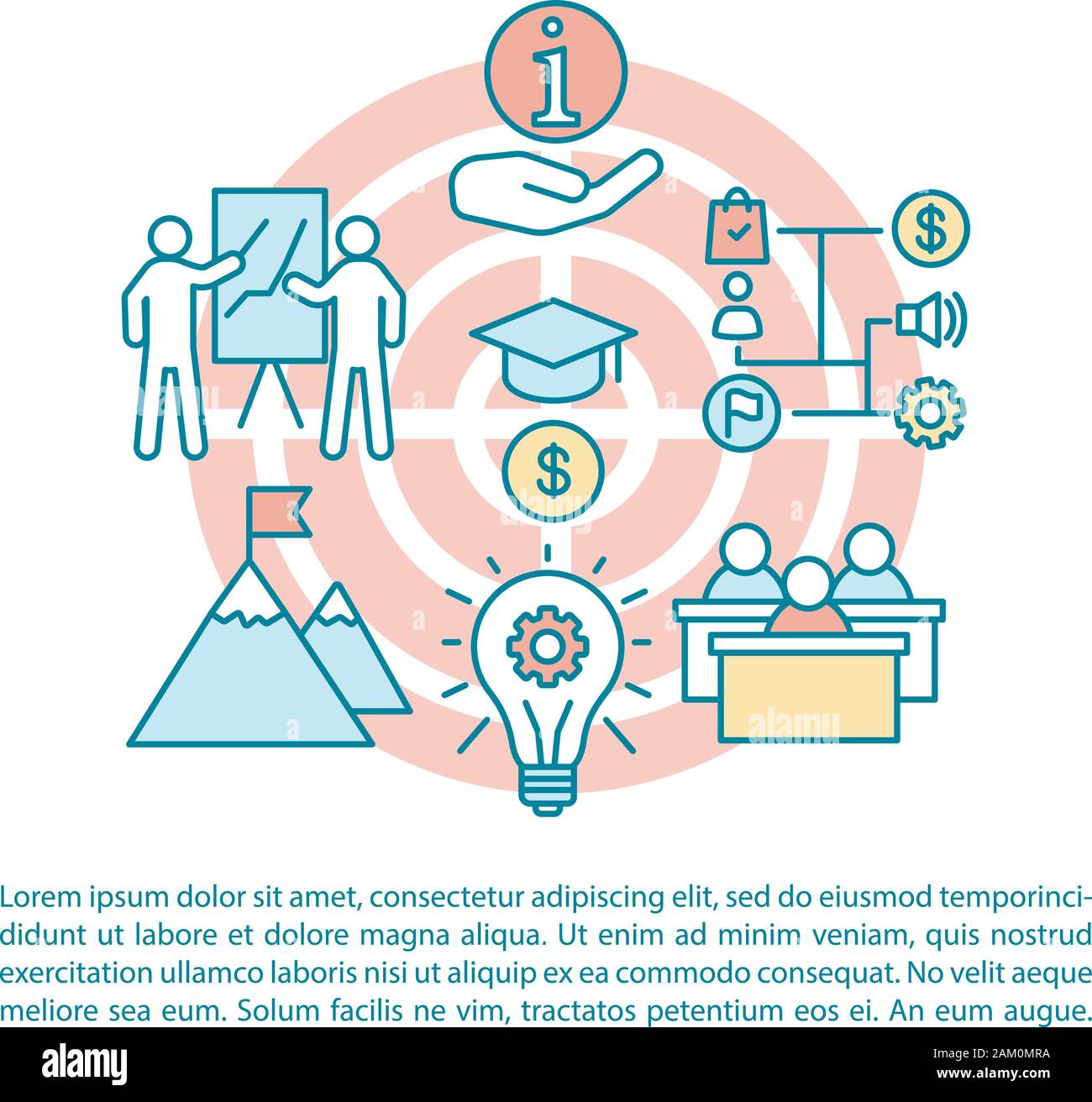 Startup training article page vector template. Business education ...