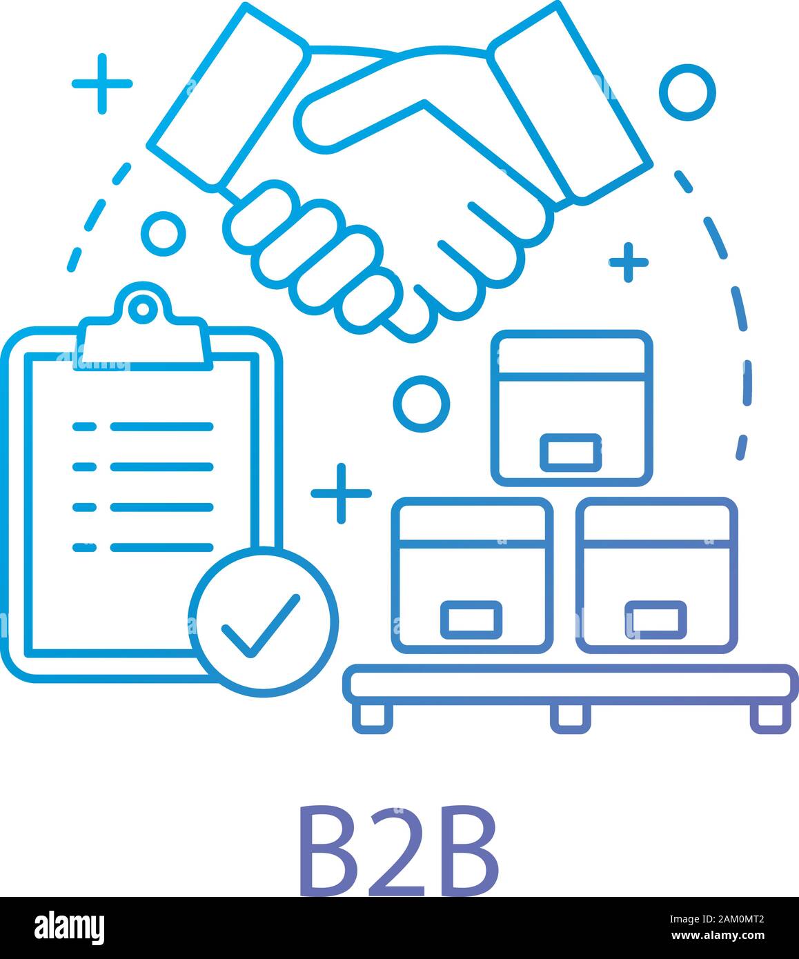 B2B concept icon. Commercial relationship idea thin line illustration ...