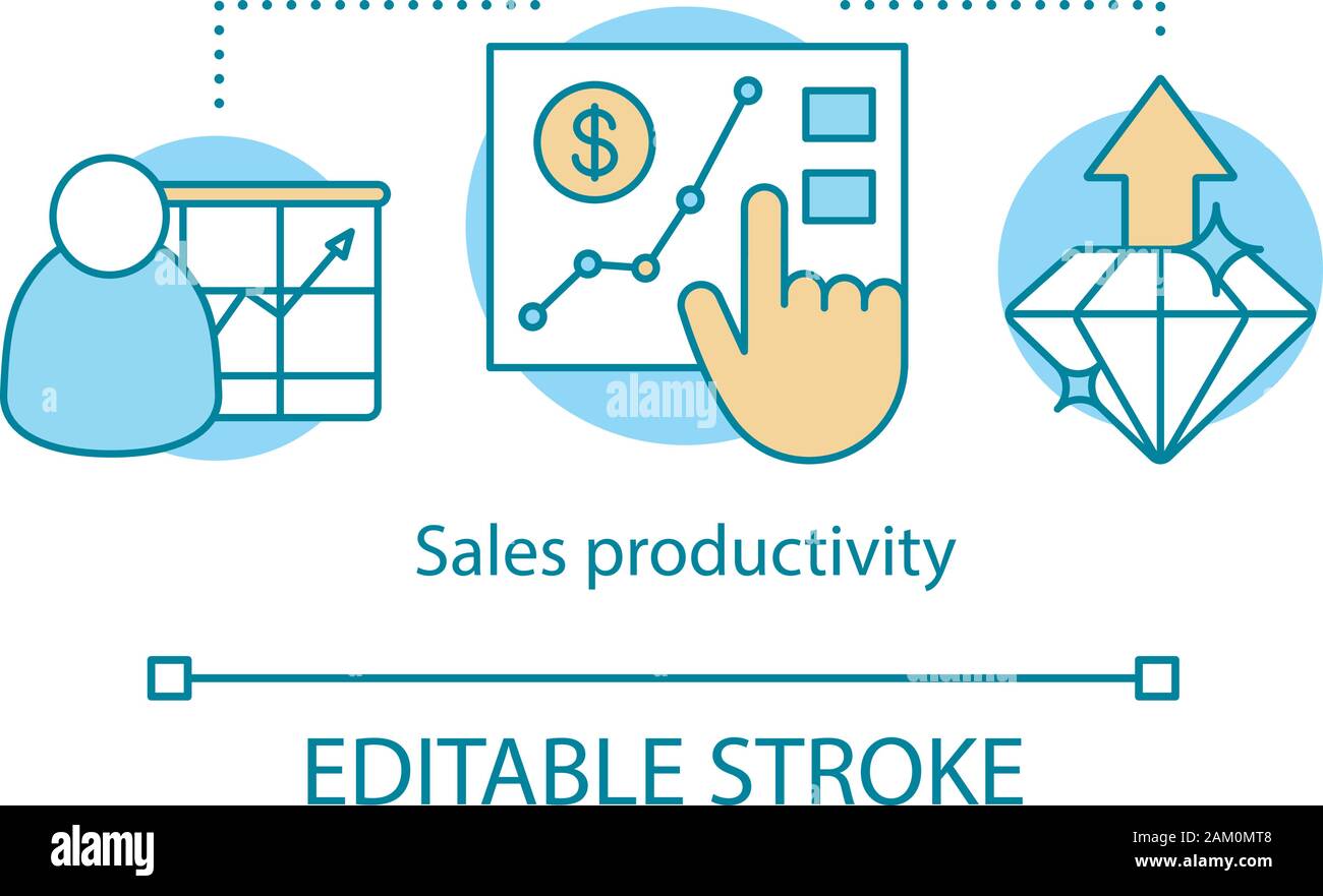 Sales productivity concept icon. Marketing strategy idea thin line ...
