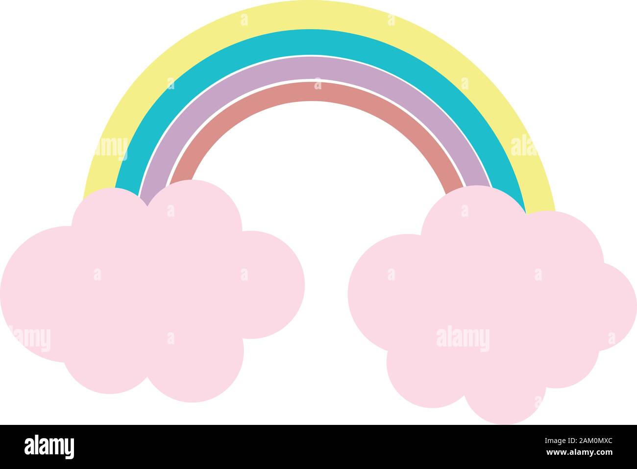 cute rainbow clouds sky fantasy icon vector illustration Stock Vector ...