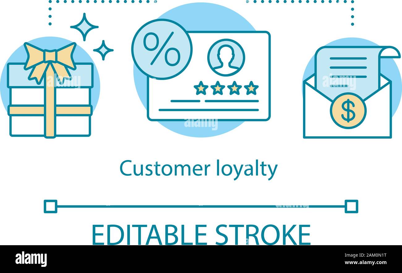 Customer loyalty concept icon. Client satisfaction idea thin line ...