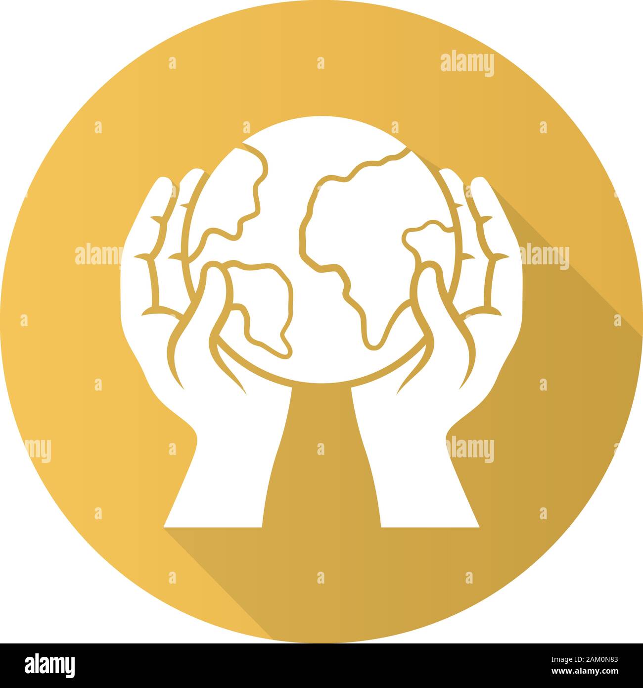 Saved planet flat design long shadow glyph icon. Environmental ...