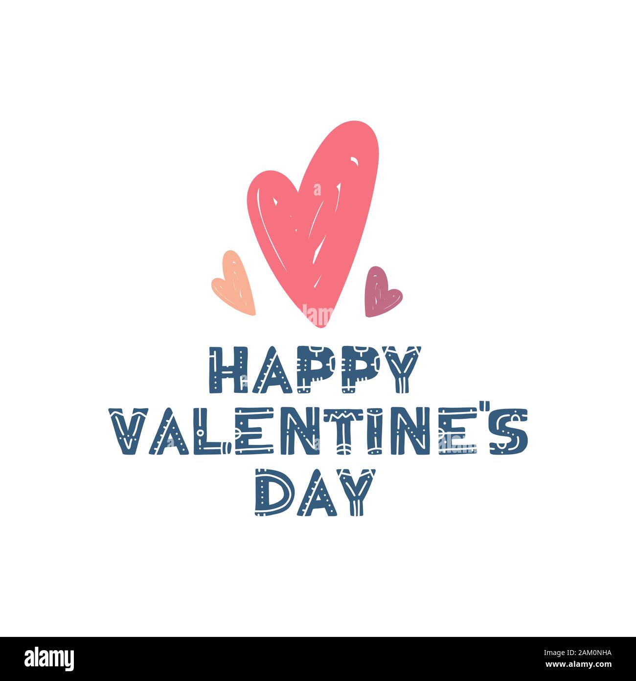 Happy Valentines Day. Valentines day greeting card with lettering on ...