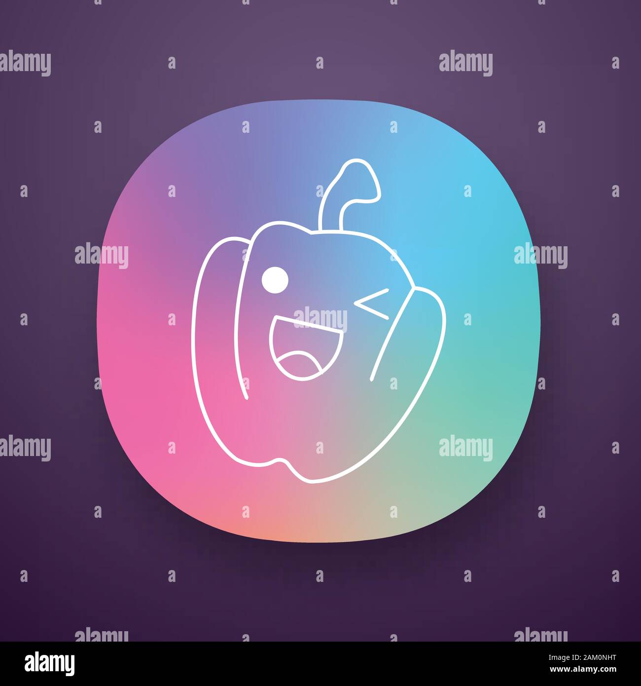 Bell pepper cute kawaii app character. Happy winking vegetable with ...