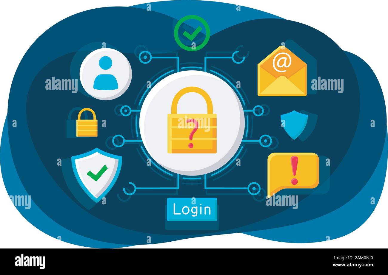 Login flat concept vector illustration. User account, profile page idea ...
