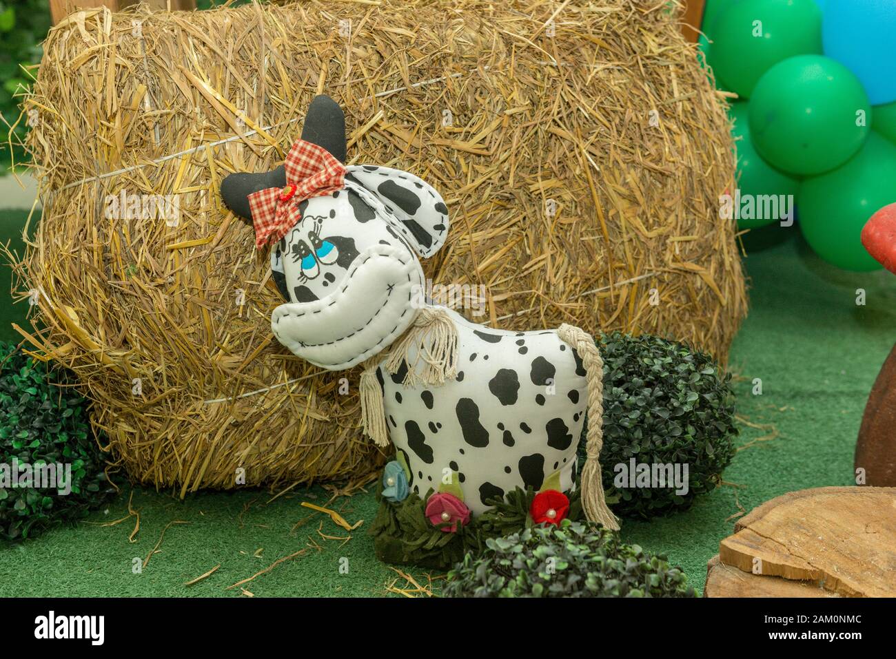 Birthday decoration, farm theme. Plush in the redneck theme Stock Photo ...