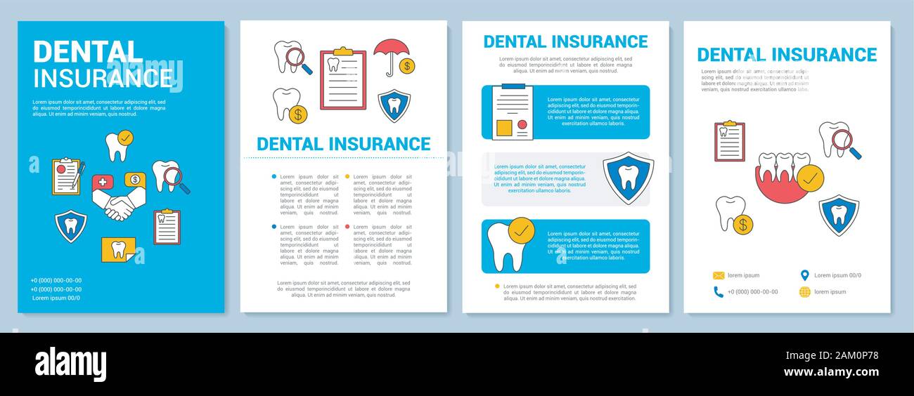 Dental insurance brochure template layout. Treatment guarantee. Flyer ...