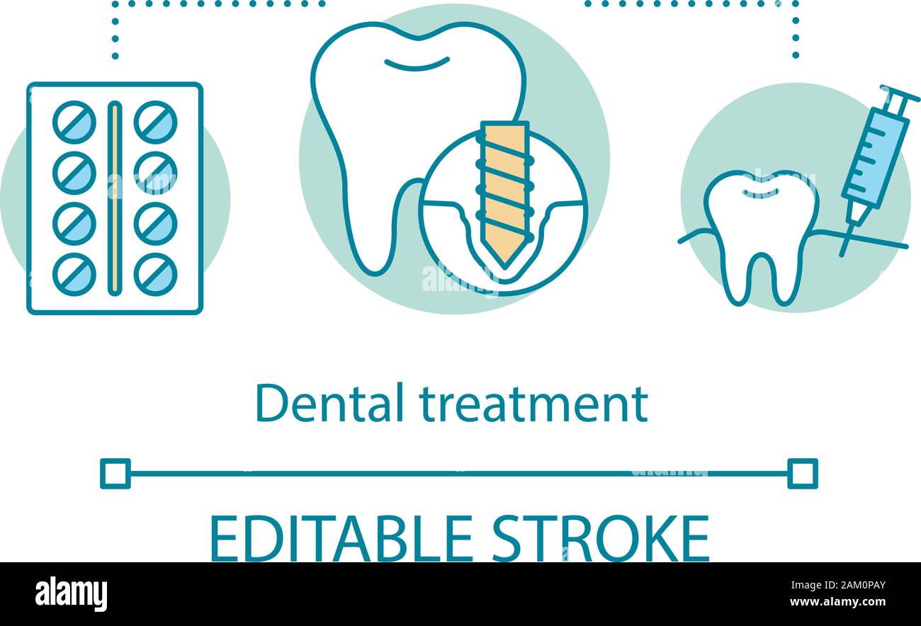 Dental treatment concept icon. Oral health care. Painless medicine ...