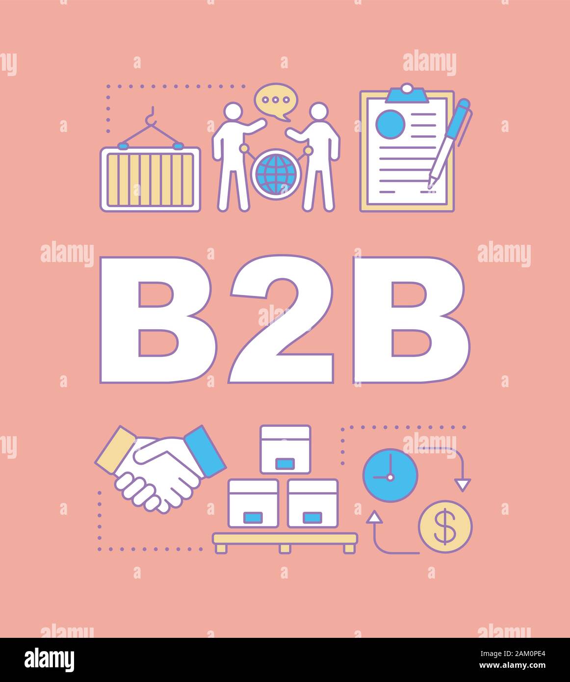 B2B word concepts banner. Commerce with sale for business. Cooperation ...