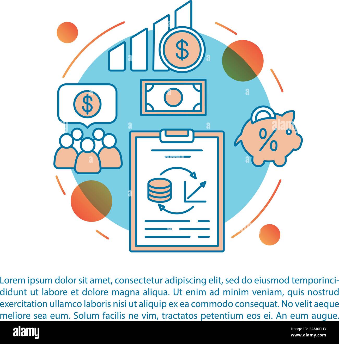 Investment article page vector template. Finance research. Brochure ...