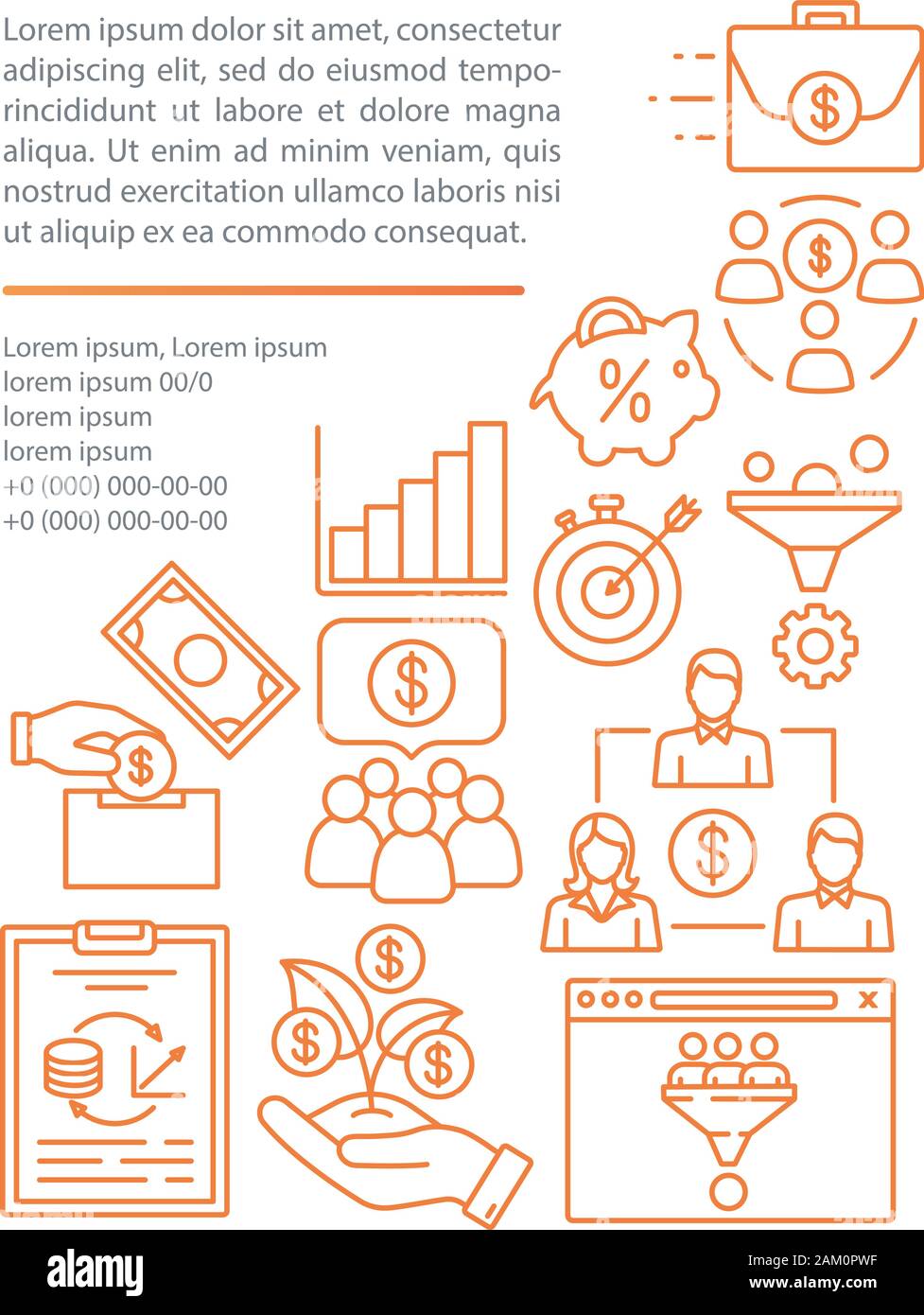 Business investment article page vector template. Crowdfunding ...