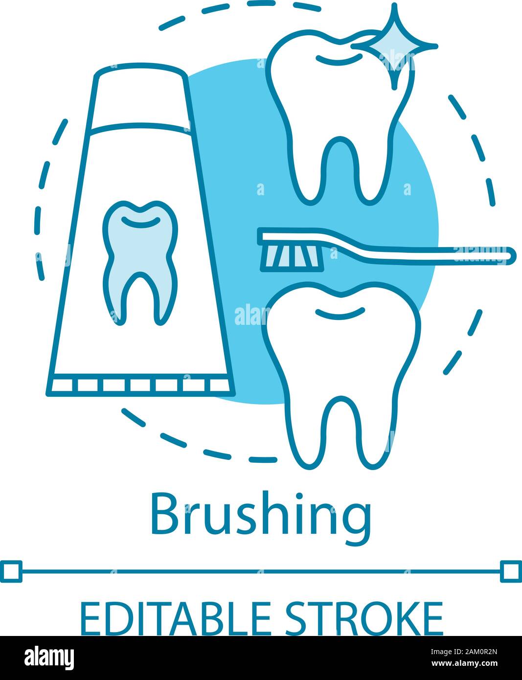Brushing concept icon. Teeth decay and cavities prevention. Healthy ...
