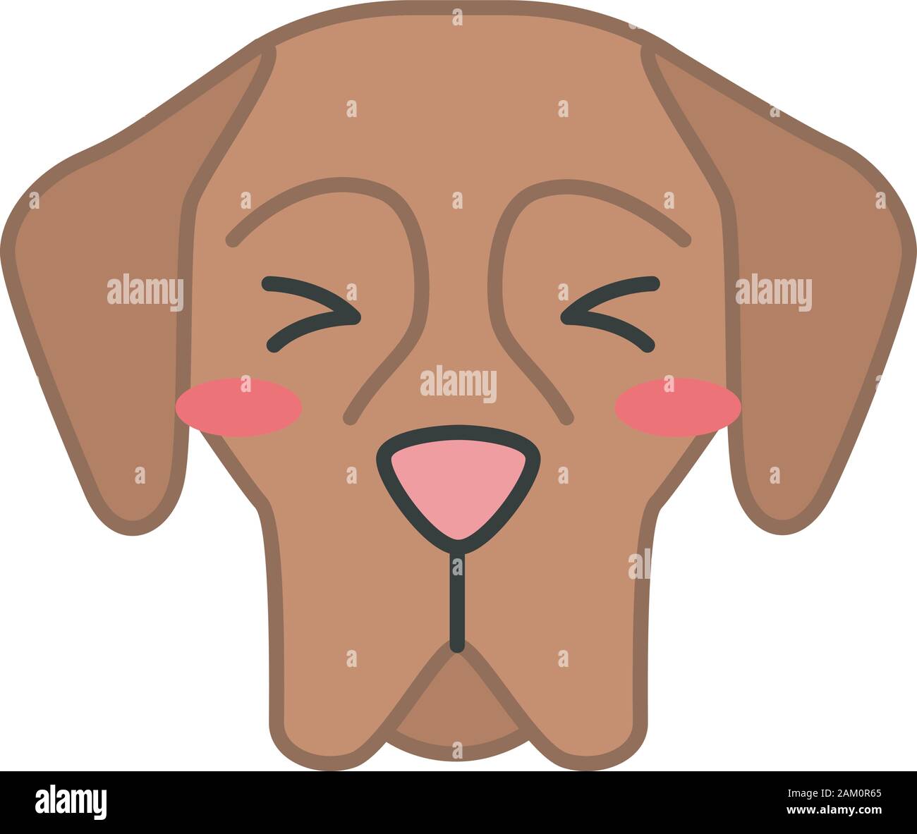 Great Dane cute kawaii vector character. Dog with persevering muzzle ...