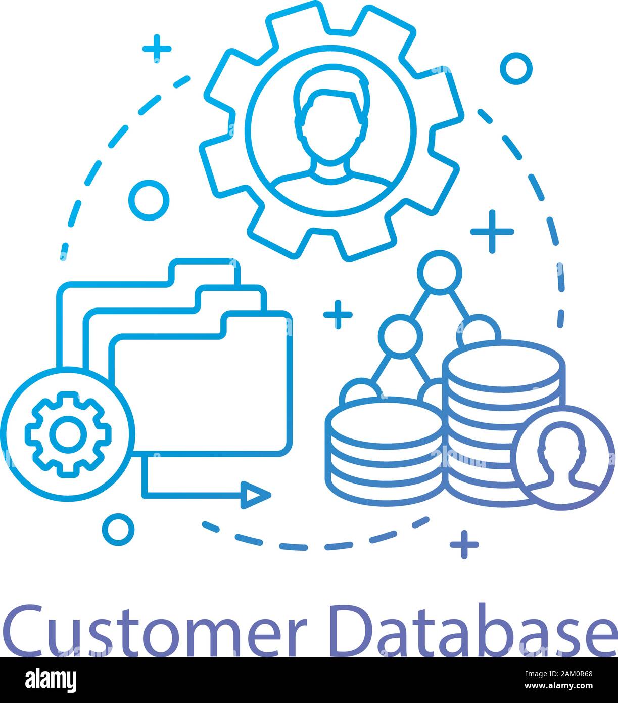 Customer Database Concept Icon Commercial Information Idea Thin Line Illustration Customer
