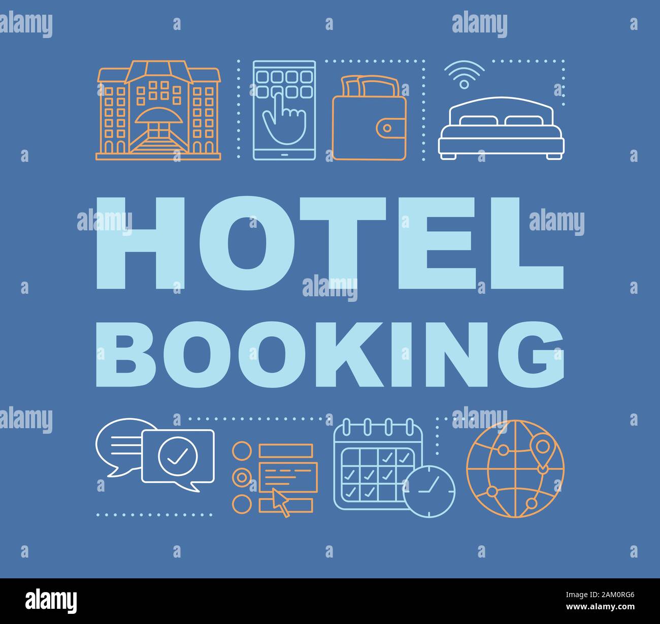 Hotel booking word concepts banner. Apartment reservation. Presentation ...