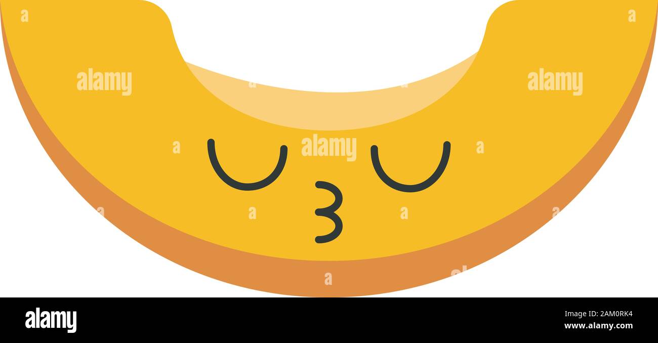 Melon cute kawaii flat design long shadow character. Berry with closed ...