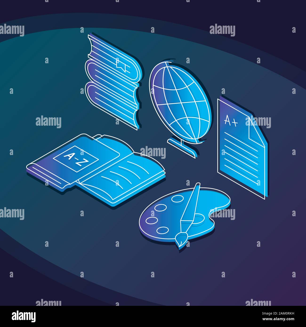University education isometric color vector illustration. Studying ...